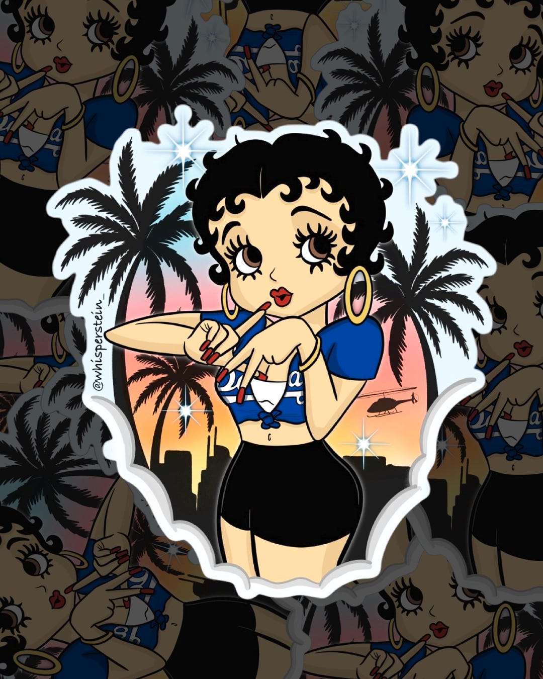 LA Dodgers Betty Boop | Custom Vinyl Sticker Glossy - Etsy