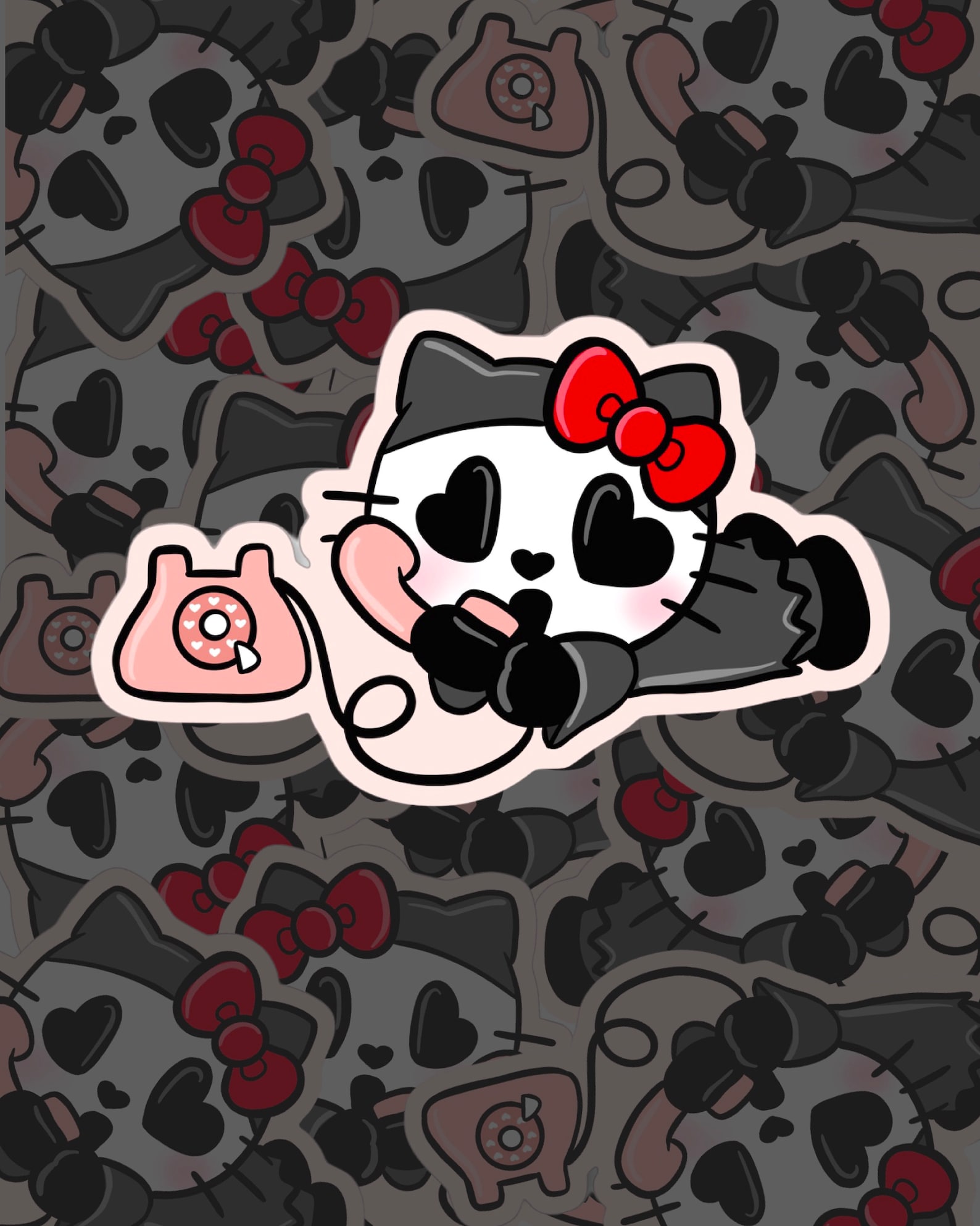 Hello Kitty X Ghostface Sticker | Custom Vinyl Sticker Glossy - Etsy