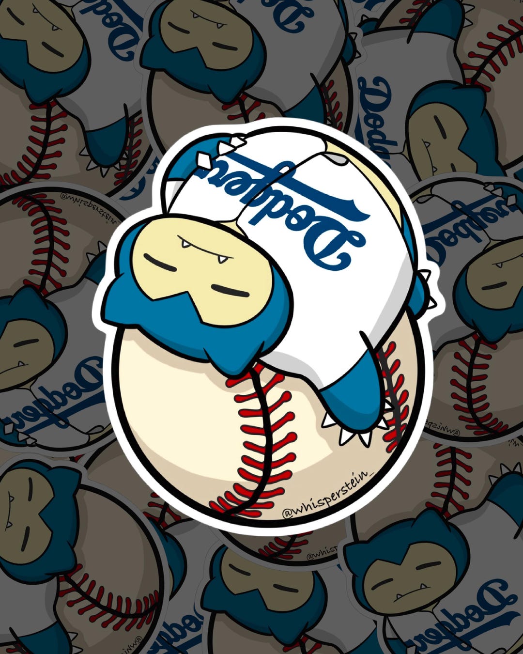 Snorlax Dodgers Sticker | Custom Vinyl Sticker Glossy - Etsy