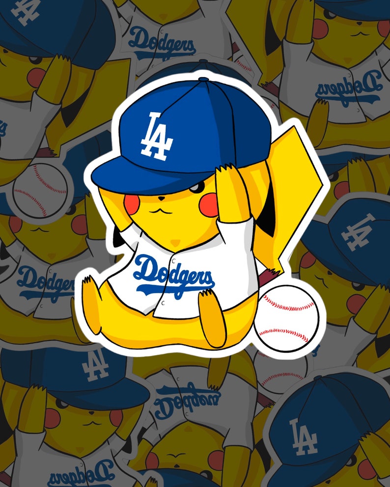 Pegatina de Pikachu de los Dodgers / Pegatina de vinilo personalizada ...