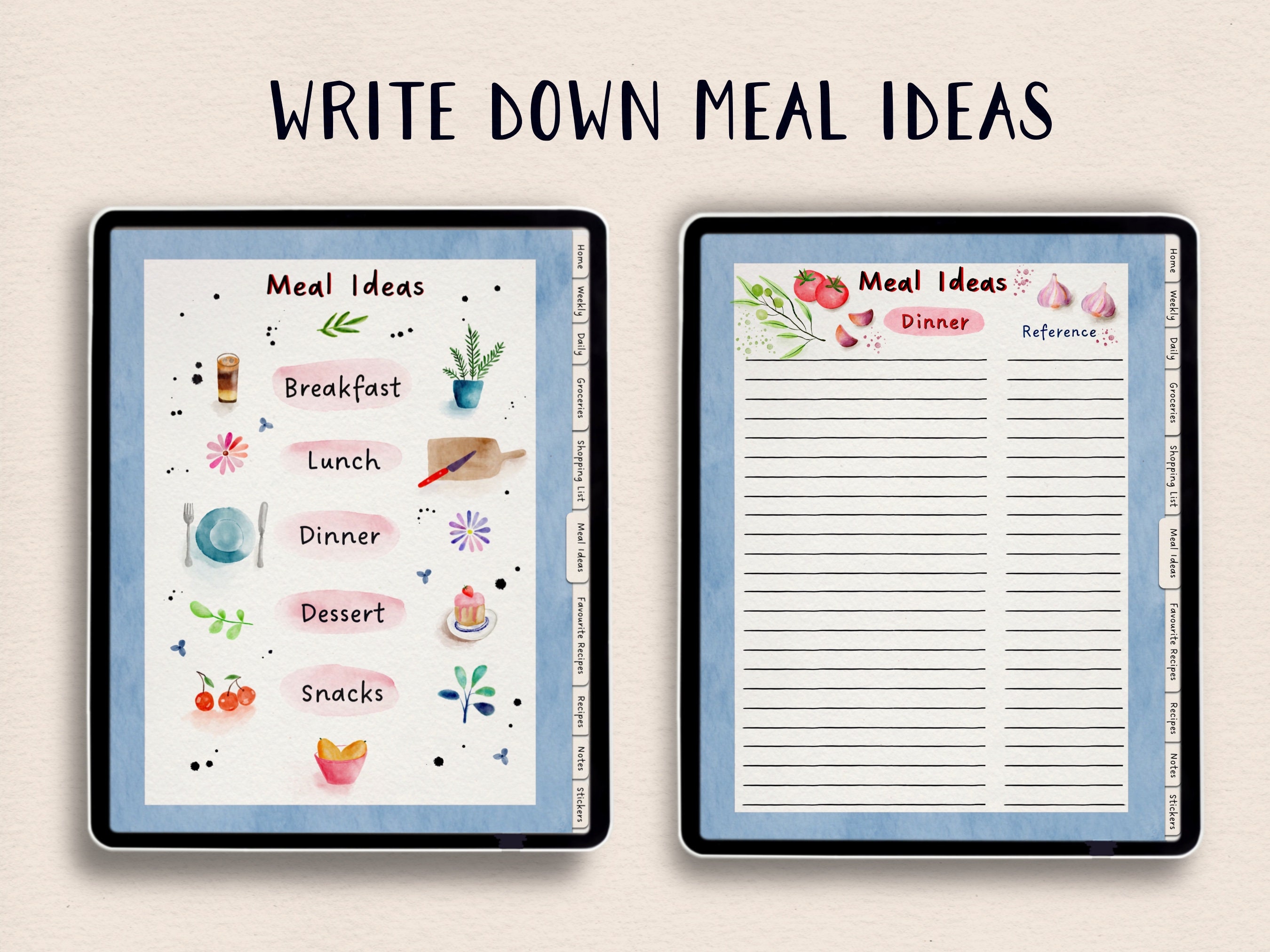 Digital Meal Planner for Goodnotes Meal Planner Goodnotes Template for ...
