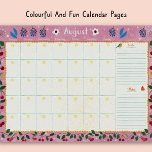 Monthly Blank Calendar | Printable Undated Calendar | Monthly Planner ...