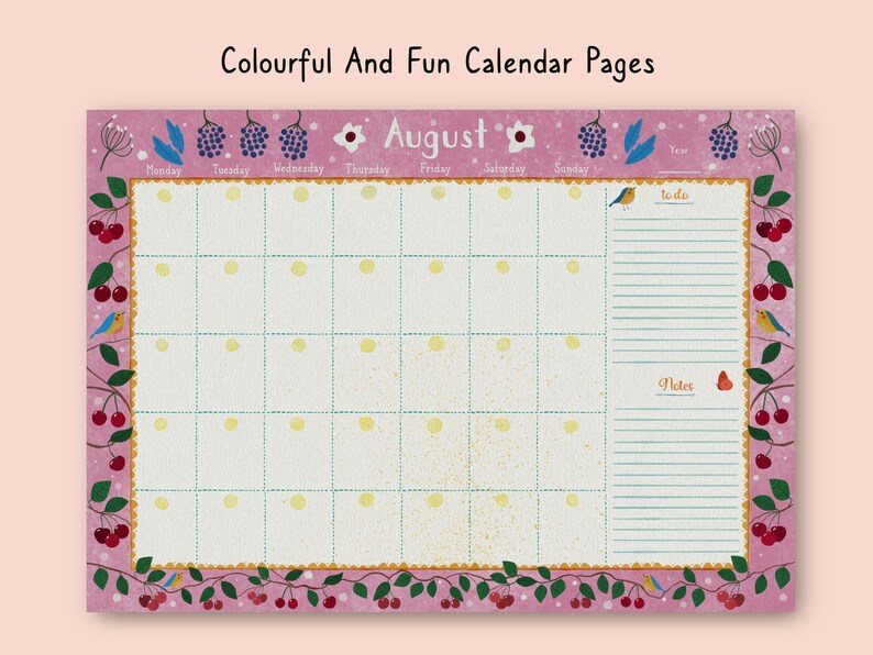 Monthly Blank Calendar Printable Undated Calendar Monthly Planner ...