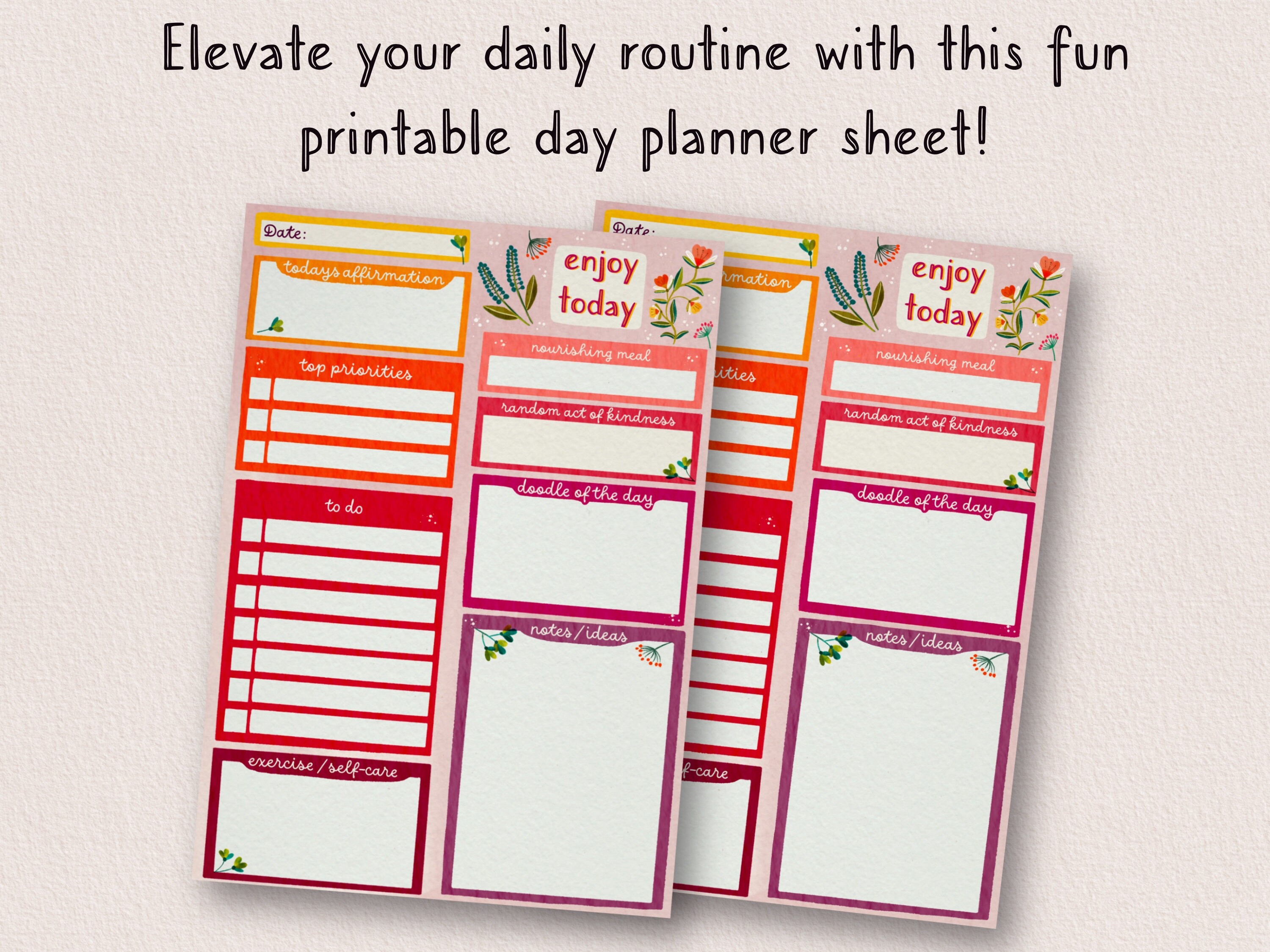 Printable Daily Planner Sheet | Printable Day Planner | Productivity ...