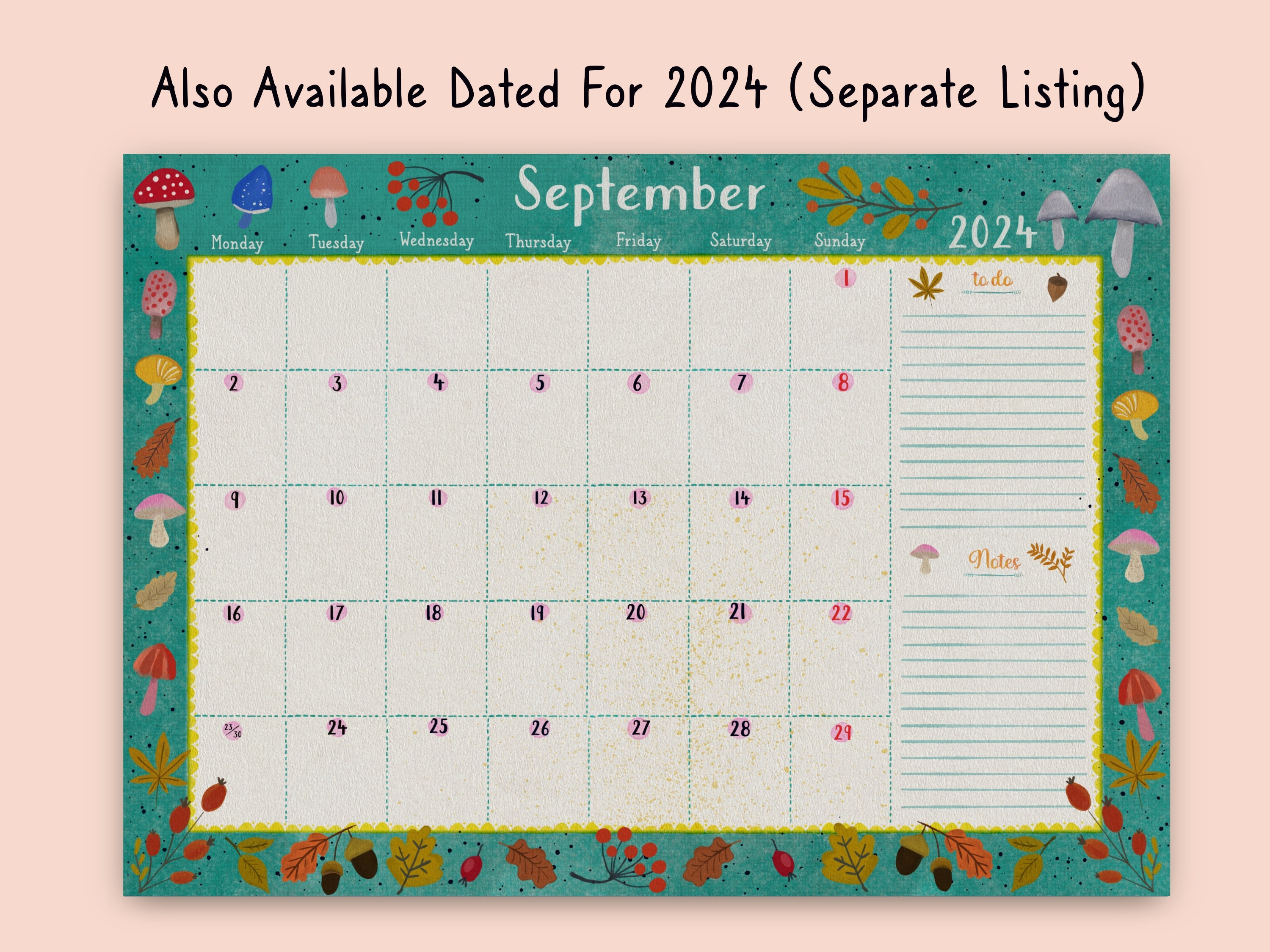 Monthly Blank Calendar Printable Undated Calendar Monthly - Etsy