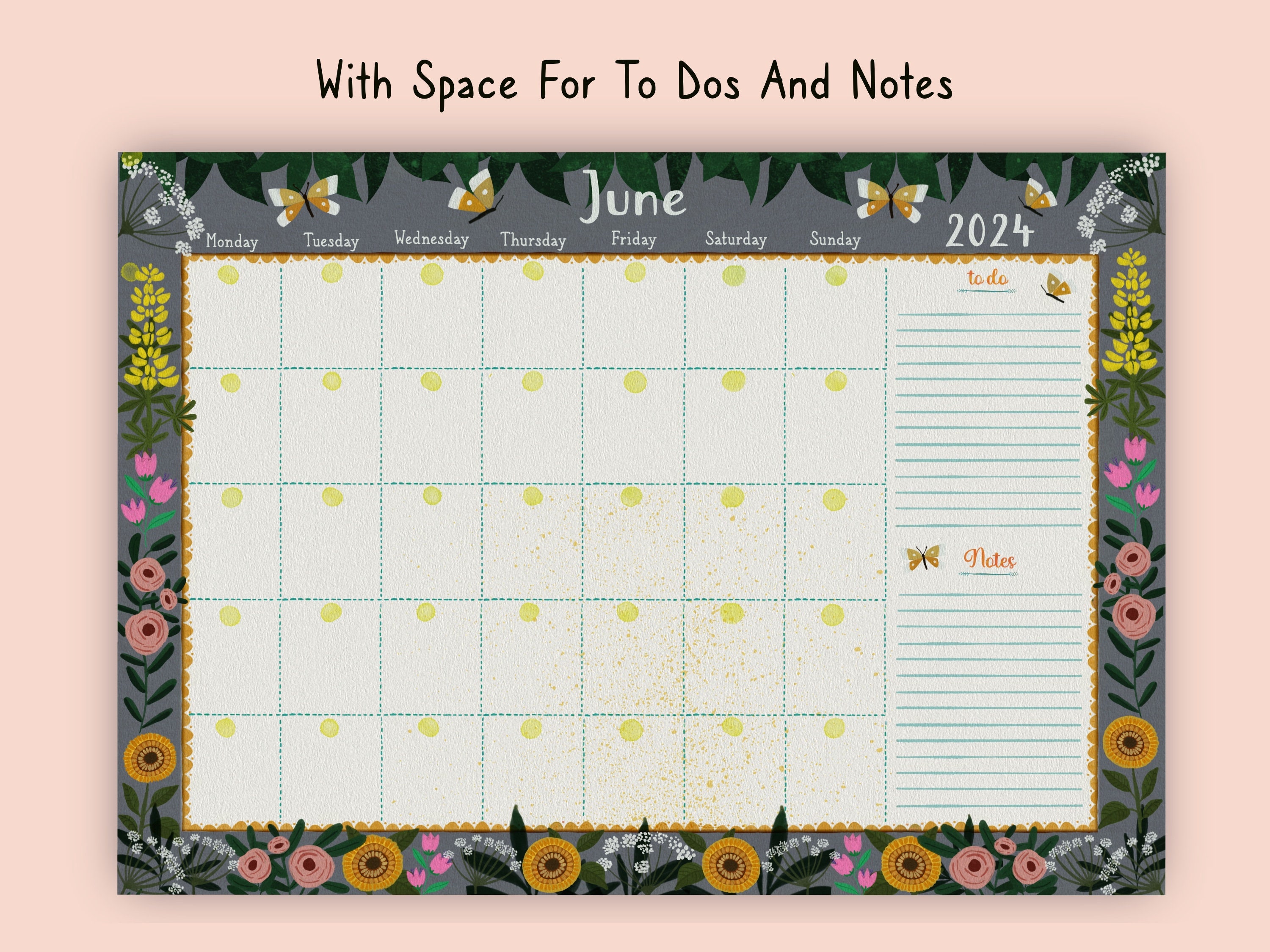 Monthly Blank Calendar Printable Undated Calendar Monthly - Etsy