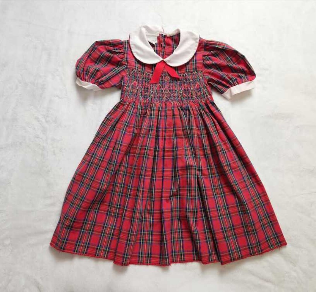Vintage Girl's 5 Samara Red Plaid Christmas Dress With - Etsy