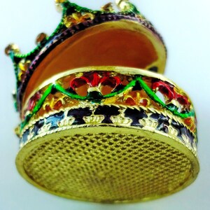 Miniature Crown Shaped Golden Metal Jewelry Box Decorative Precision ...