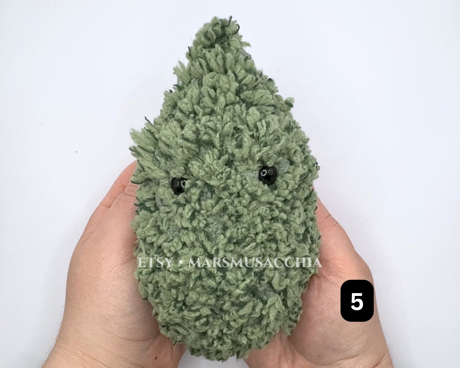 Realistic Crochet Shrub Amigurumi Sage Green Bush With Safety Eyes Cute ...