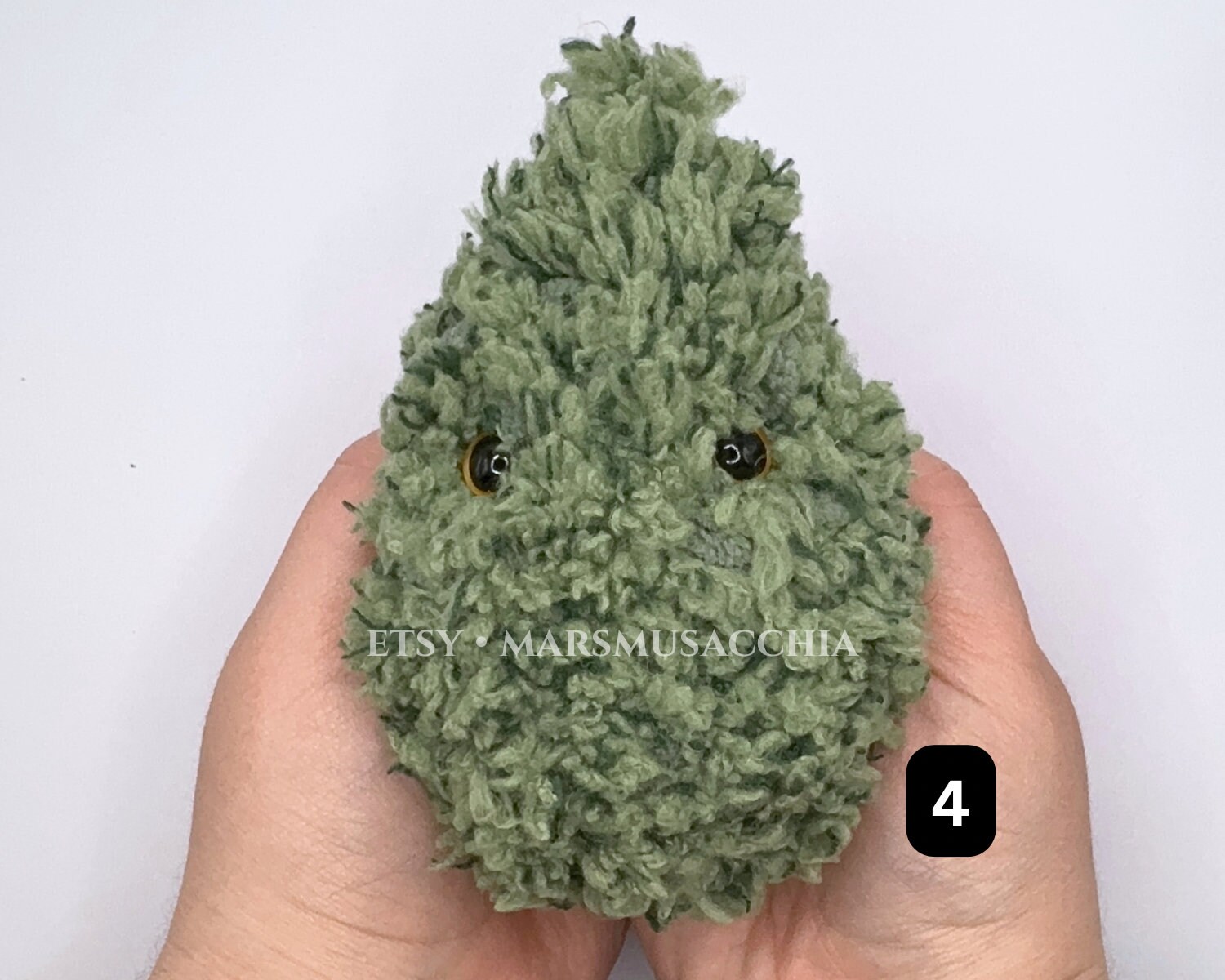 Realistic Crochet Shrub Amigurumi Sage Green Bush With Safety Eyes Cute ...