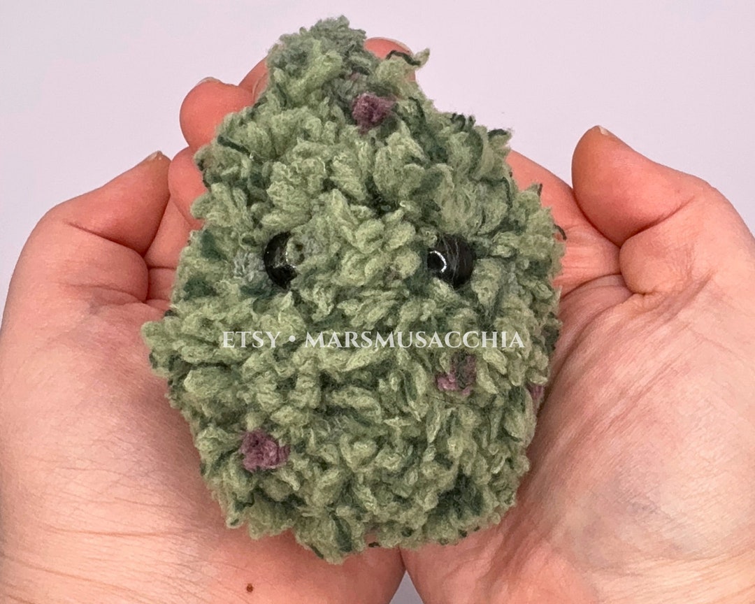 Realistic Crochet Shrub • Amigurumi Bush Sage Green Plush With Purple ...