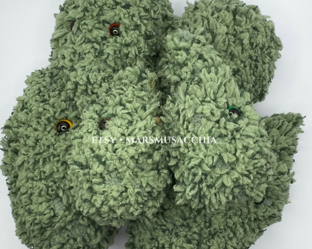 Realistic Crochet Shrub Amigurumi Sage Green Bush With Safety Eyes Cute ...