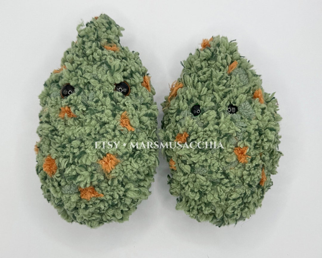 Realistic Crochet Shrub • Amigurumi Bush Sage Green Plush With Orange ...