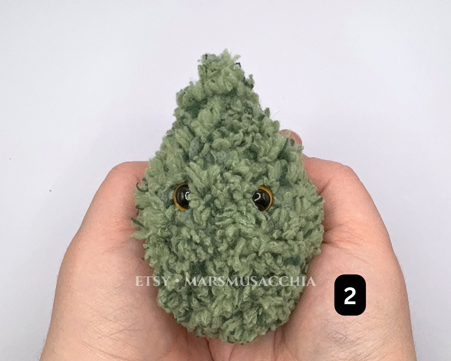 Realistic Crochet Shrub Amigurumi Sage Green Bush With Safety Eyes Cute ...