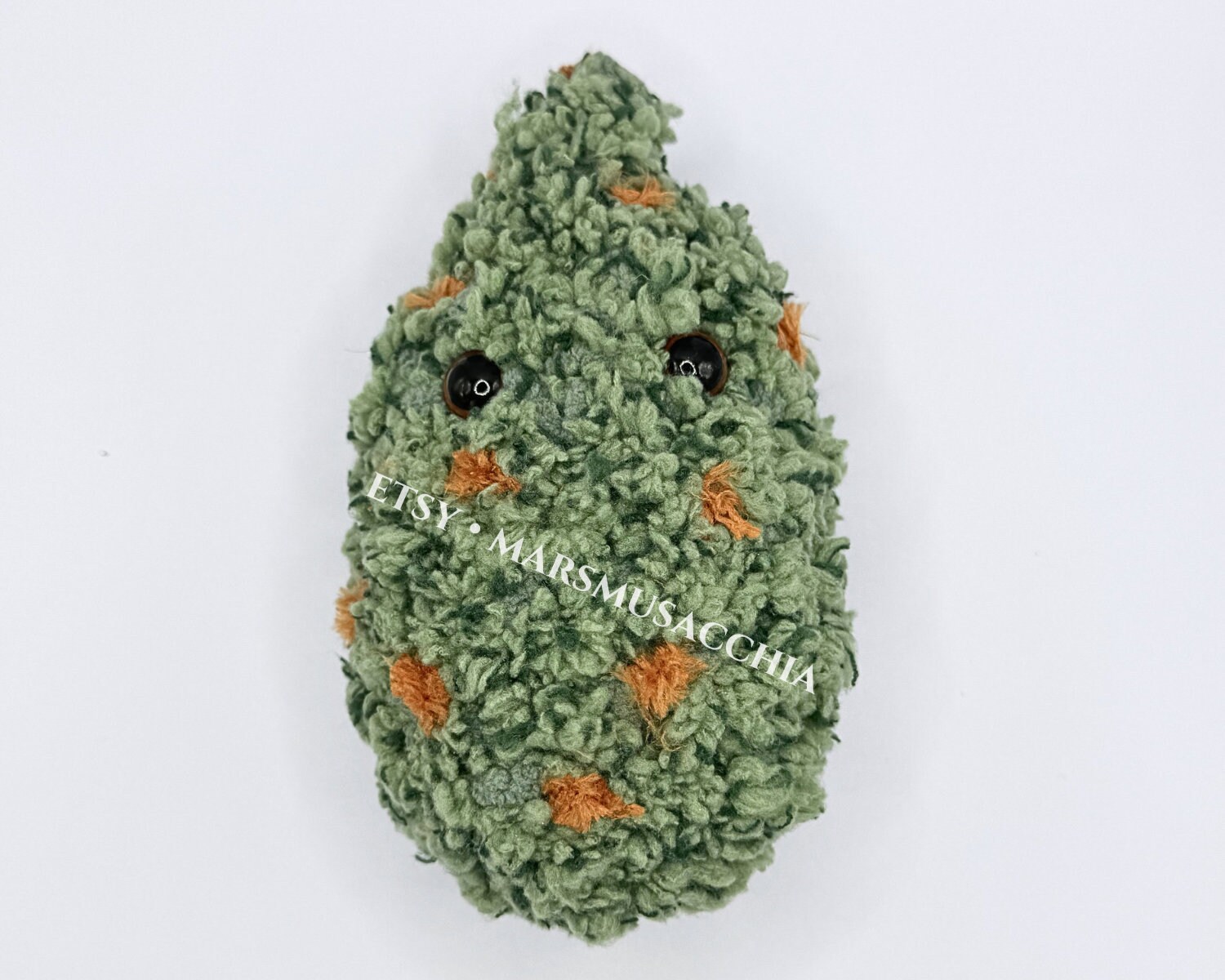 Realistic Crochet Shrub Amigurumi Bush Sage Green Plush With Orange ...