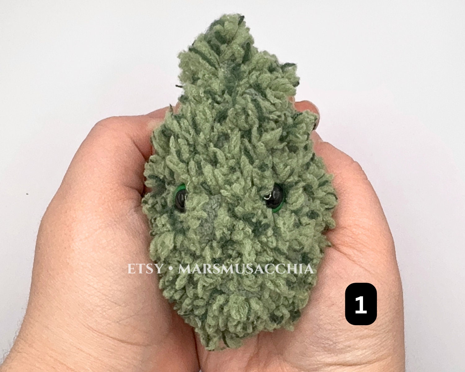 Realistic Crochet Shrub Amigurumi Sage Green Bush With Safety Eyes Cute ...