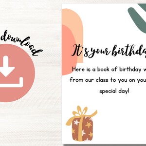 Printable Classroom Birthday Book Birthday Card for Students - Etsy