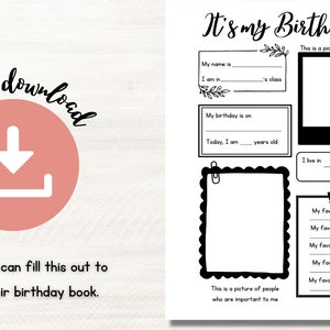 Printable Classroom Birthday Book, Birthday Card for Students, Boho ...