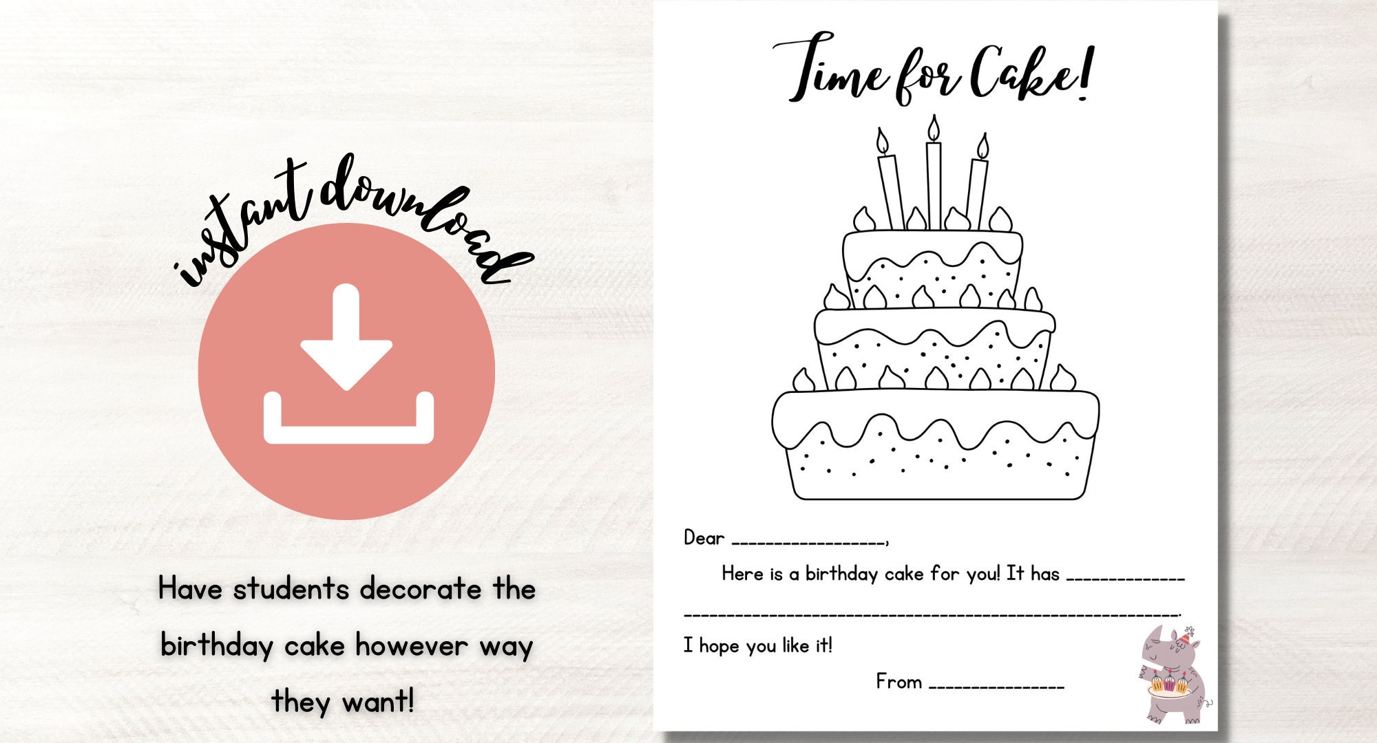 Printable Classroom Birthday Book, Birthday Card for Students, Boho ...