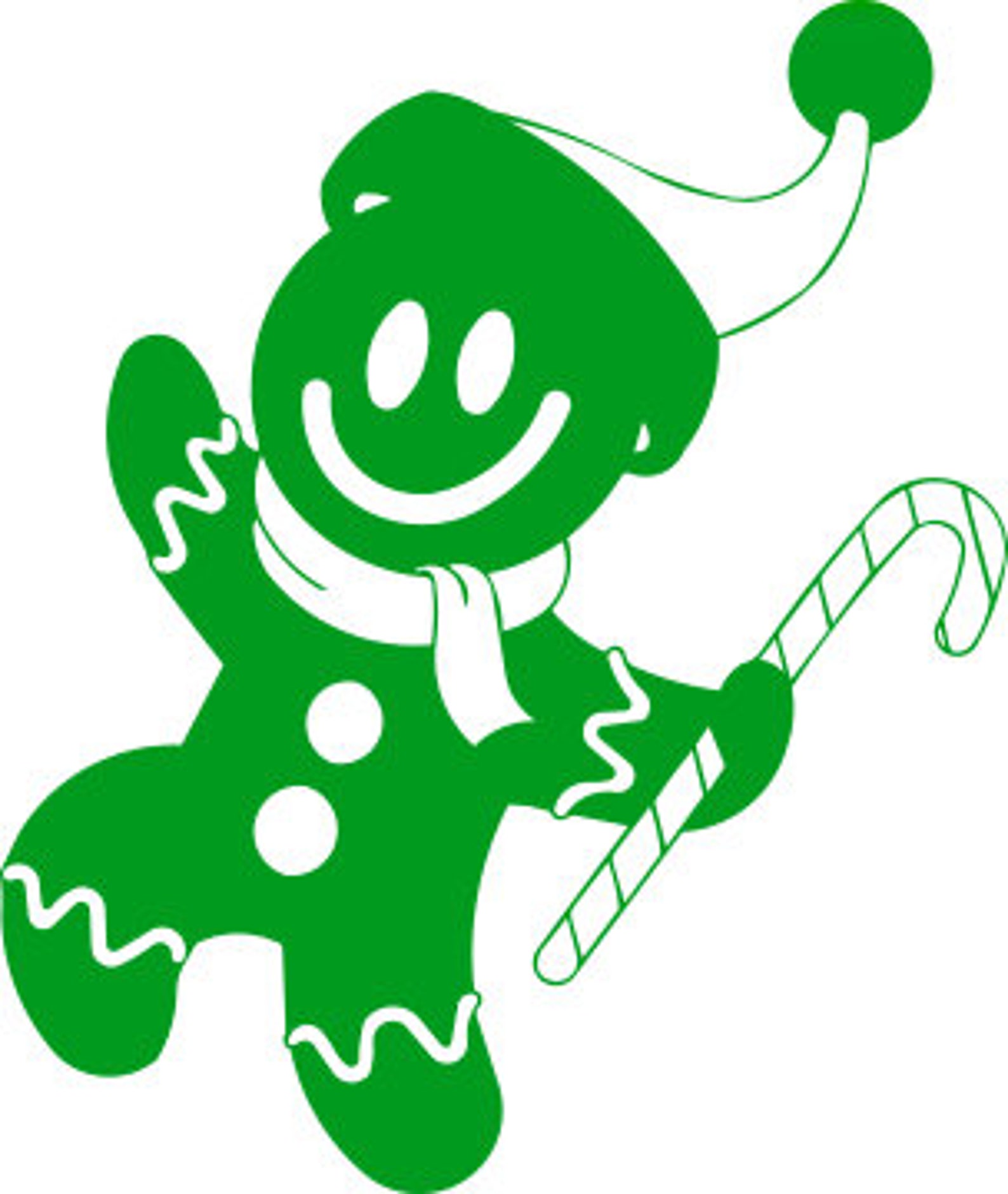 Gingerbread Man With Candy Cane | Etsy