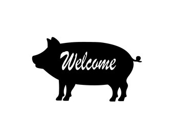 Welcome Pig Sign - Etsy