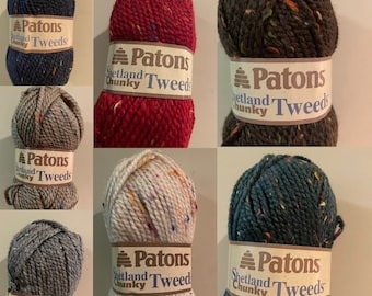 MEDIUM BLUE TWEED Patons Shetland Chunky Tweed Yarn. Bulky - Etsy