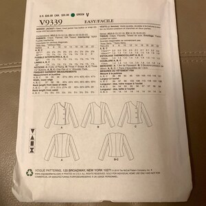 Sewing Pattern Vogue Pattern #9339 - Etsy