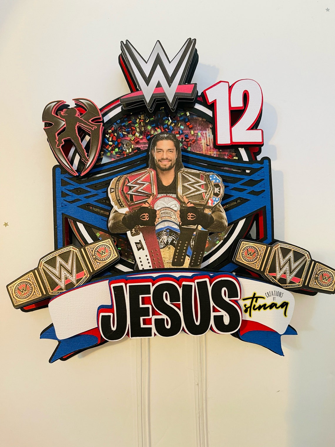 Wrestling Cake Topper - Etsy