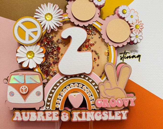 Groovy Cake Topper Two Groovy Groovy One Groovy Party - Etsy