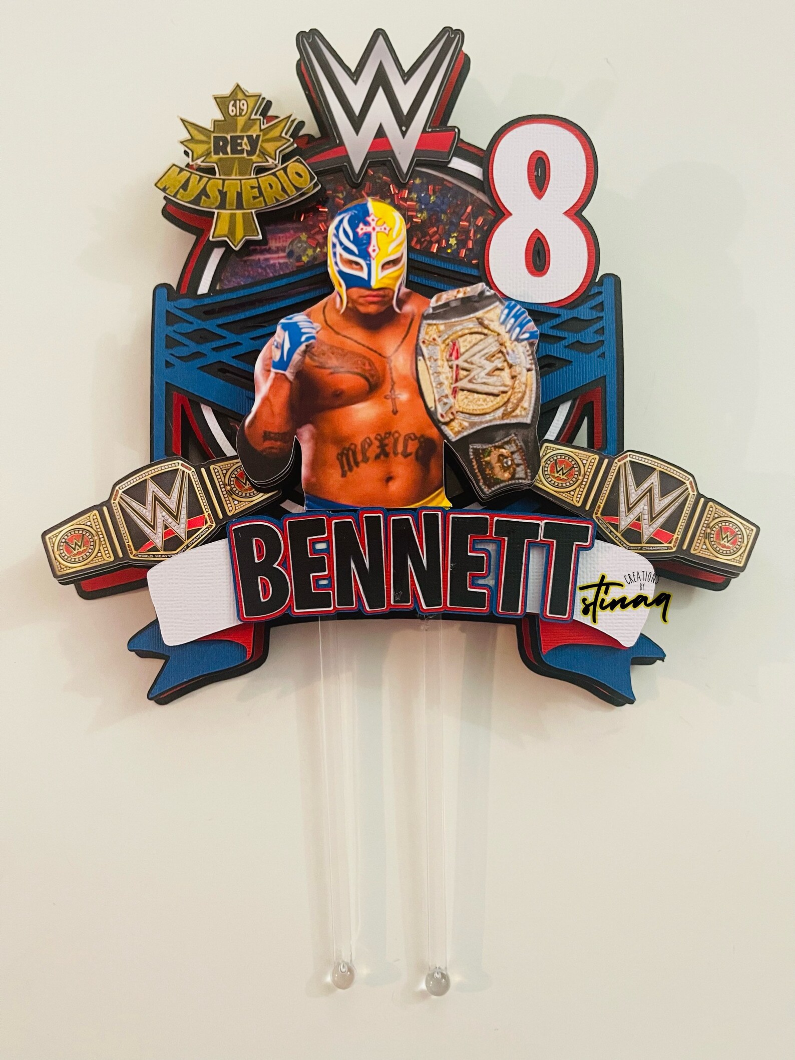 Wrestling Cake Topper - Etsy