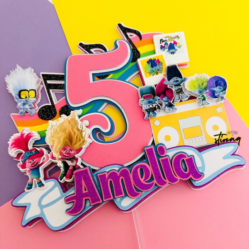 Trolls Cake Toppers - Etsy