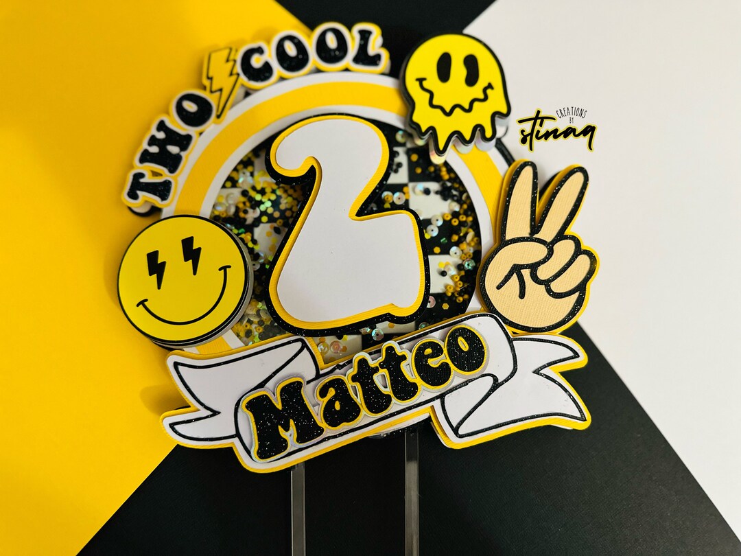 Two Cool Cake Topper - Etsy