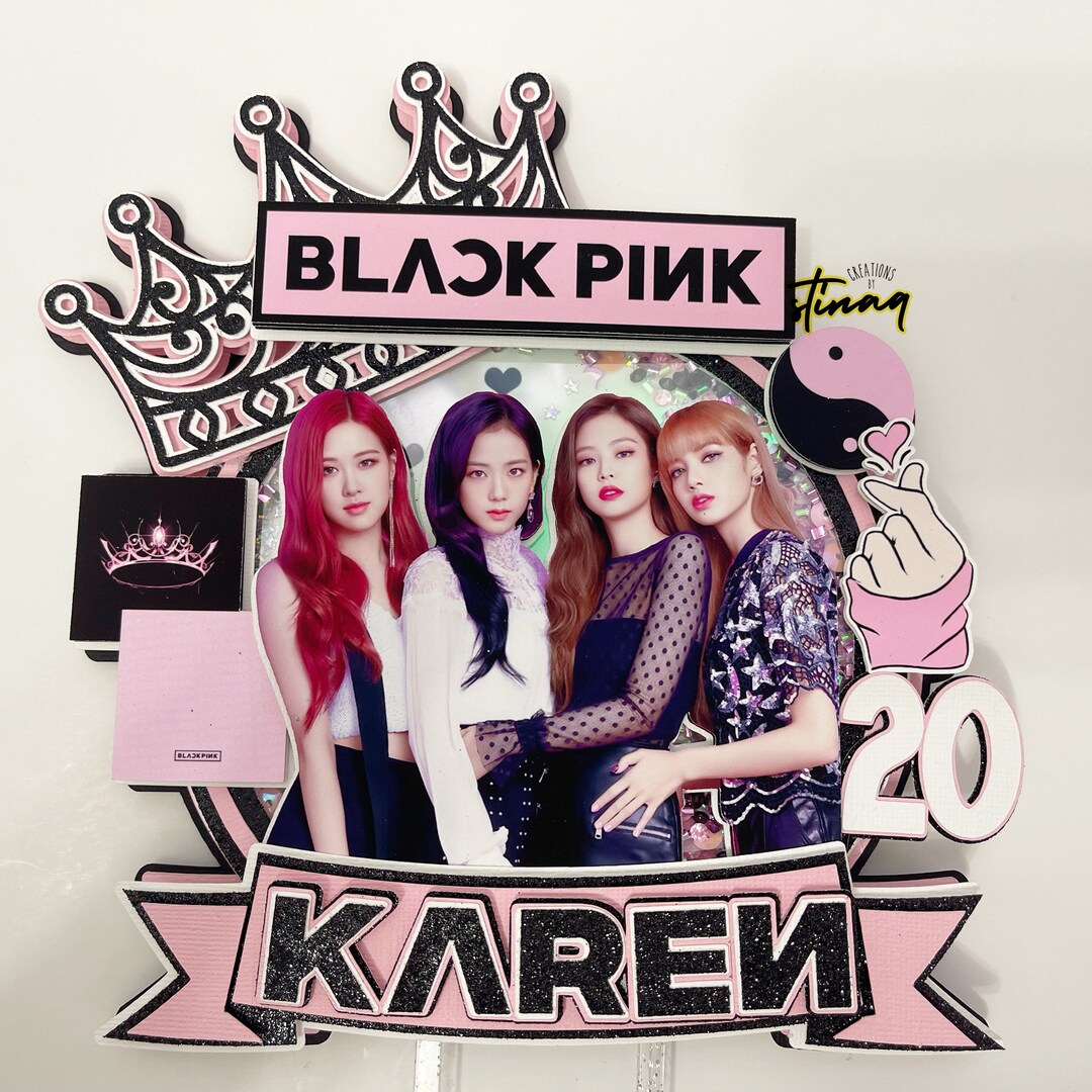 Black Pink Black Pink Cake Topper Black Pink Cake Topper Kpop Party Etsy
