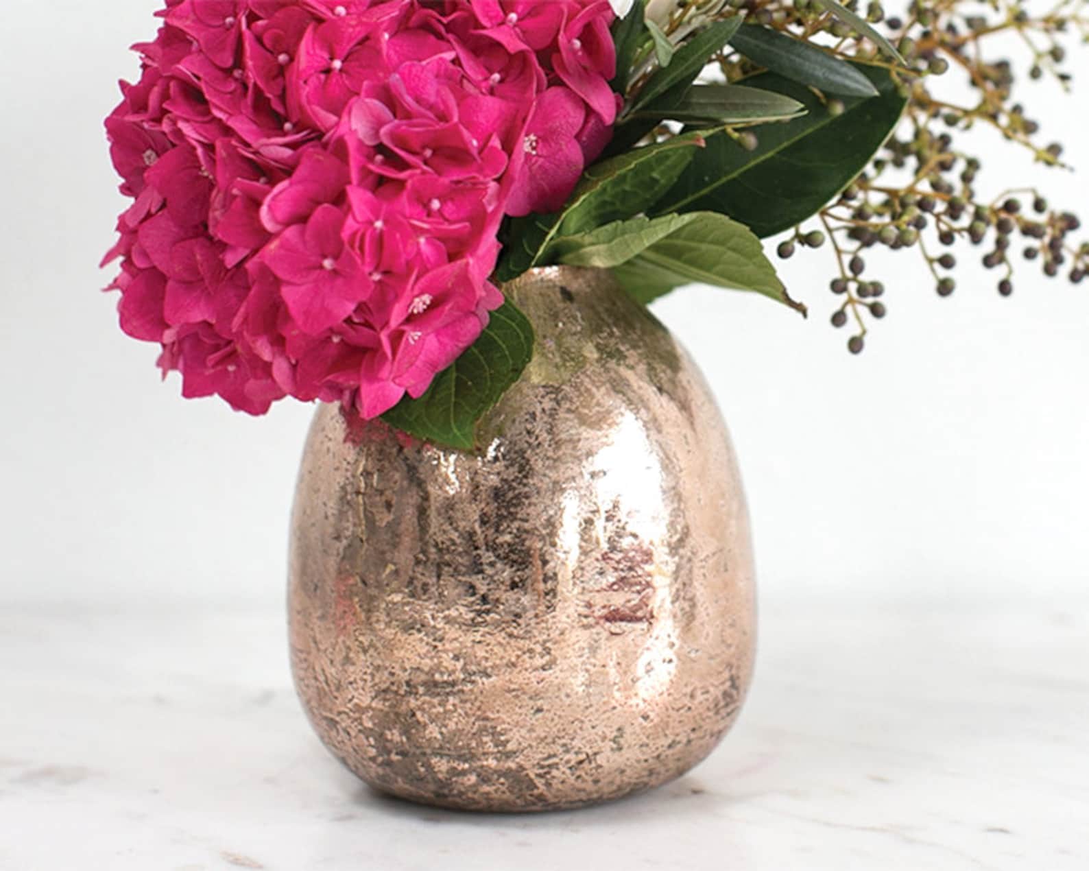 Gold Vase 3 Size Mercury Glass Rustic Vase for - Etsy