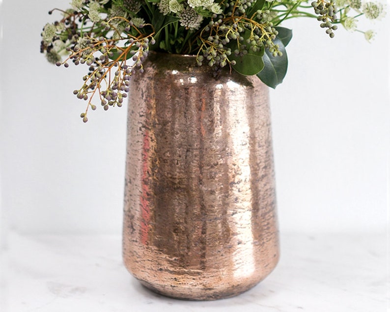 Gold vase 3 size mercury glass rustic vase for | Etsy