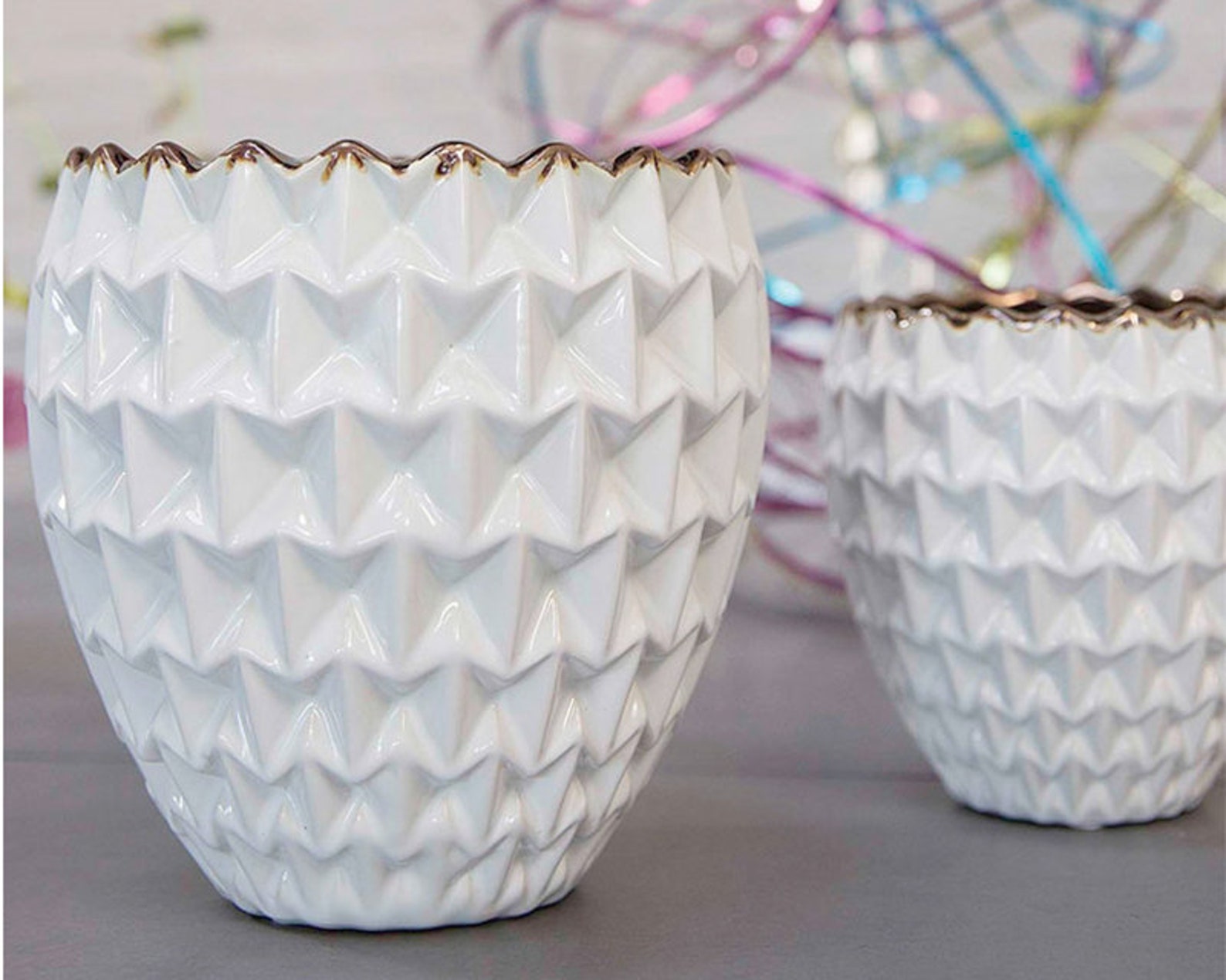 Geometric Vase 4 Sizes Patterned Vase Textured Vase Flower - Etsy