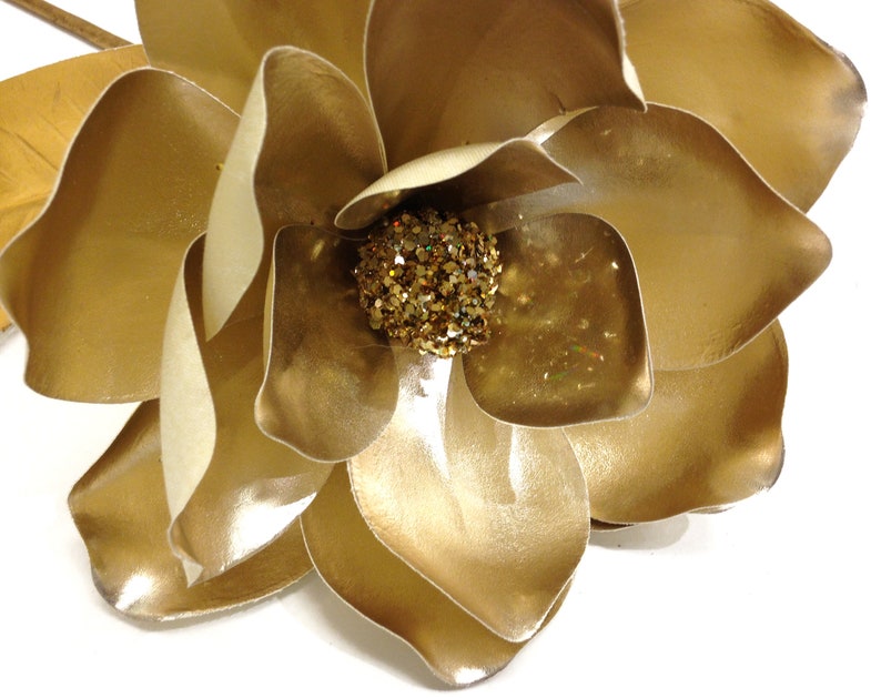 Metallic magnolia flower gold silk lt. gold magnolia silk | Etsy