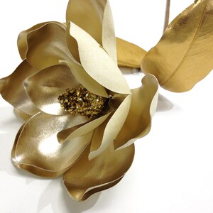 Metallic Magnolia Flower, Gold, Silk, Lt. Gold Magnolia, Silk Flower ...
