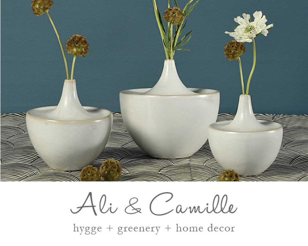 Bud Vase, 3 Sizes, Modern Farmhouse, White Stoneware Vase, Wedding Bud ...
