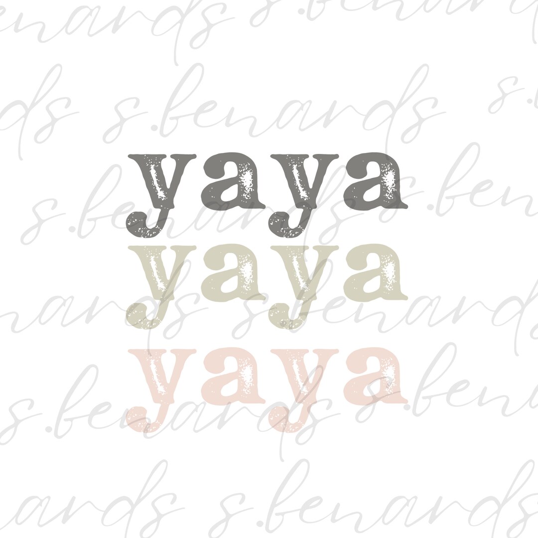 Yaya Sublimation Design PNG File - Etsy