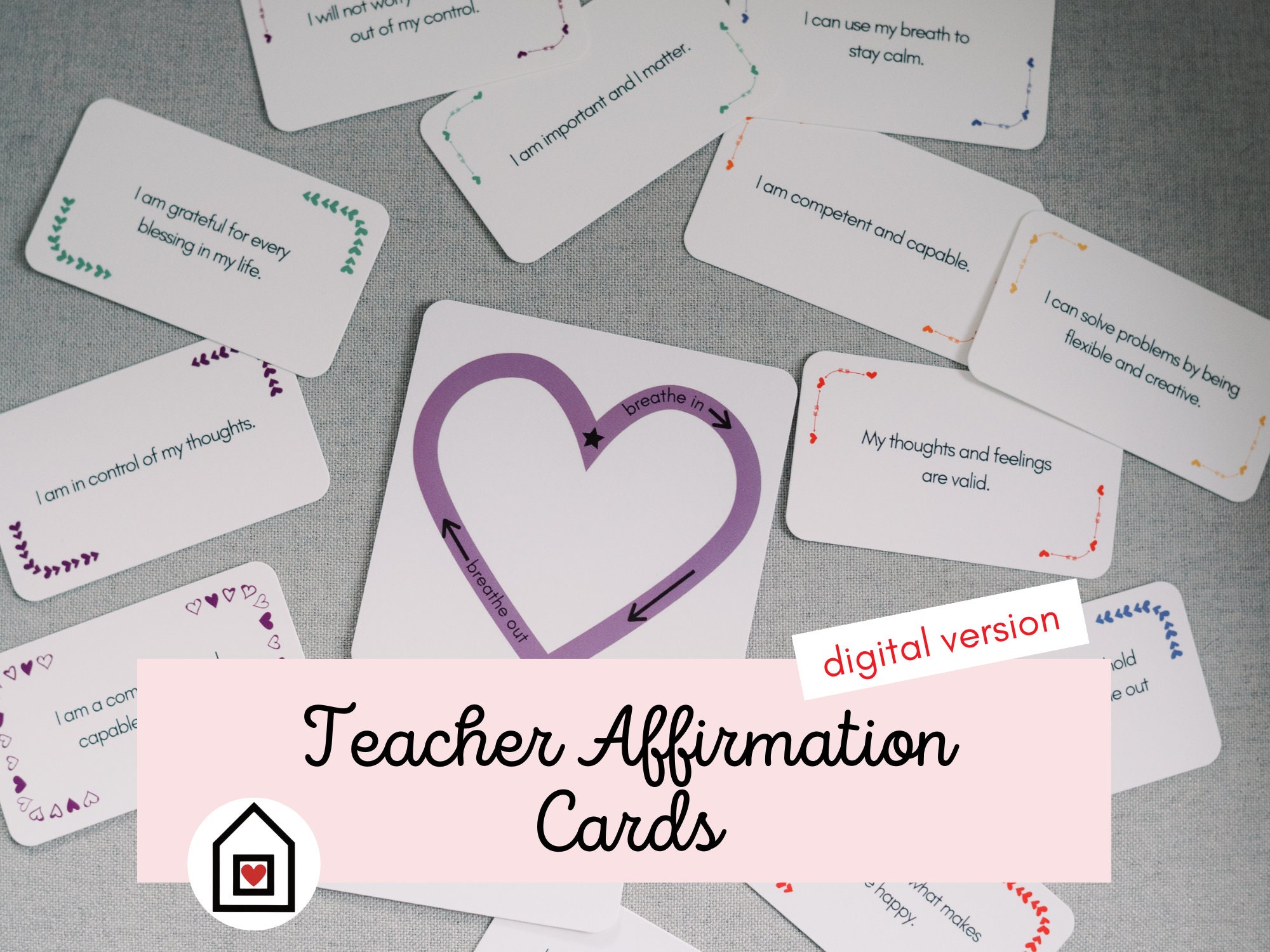 Educator Affirmation Cards DIGITAL VERSION for Teachers, Home Schoolers ...