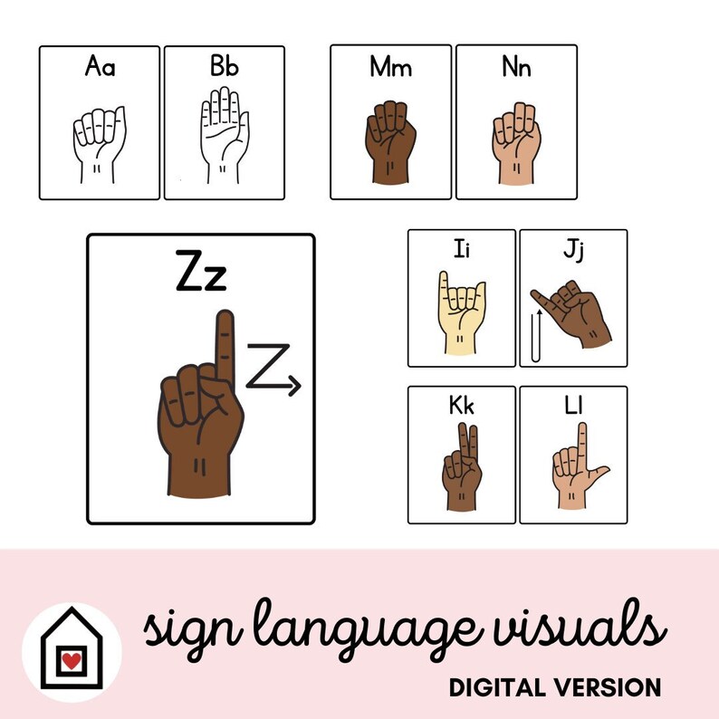 American Sign Language Alphabet for Classrooms, Homeschool, Posters ...