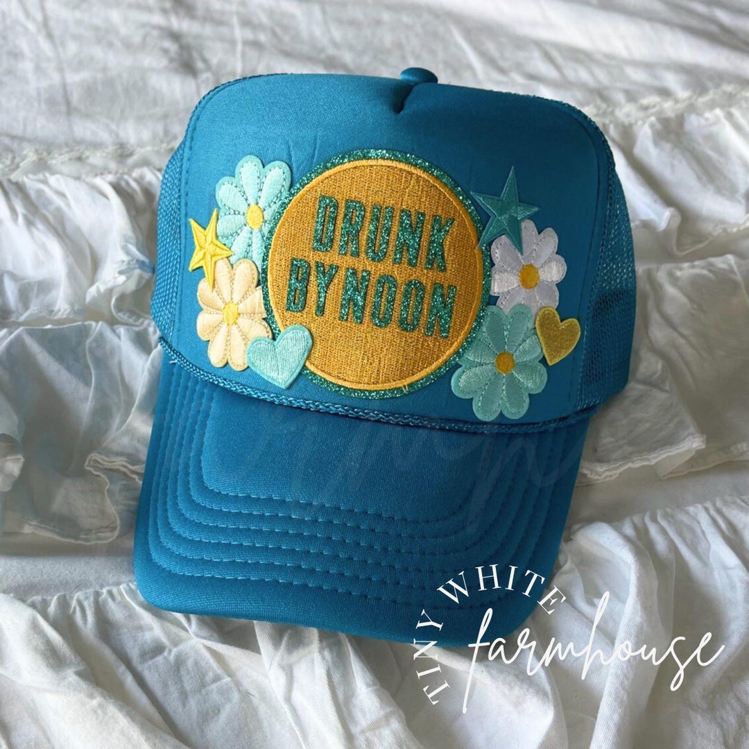 Drunk by Noon Trucker Hat, Preppy Patch Hat, Rodeo Cowgirl Western ...