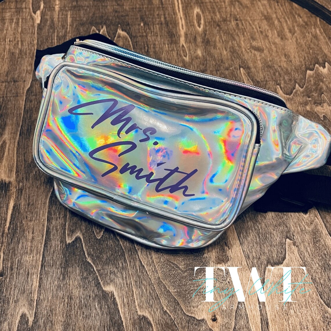 Holographic 90's Fanny Pack Personalized for Bachelorette - Etsy
