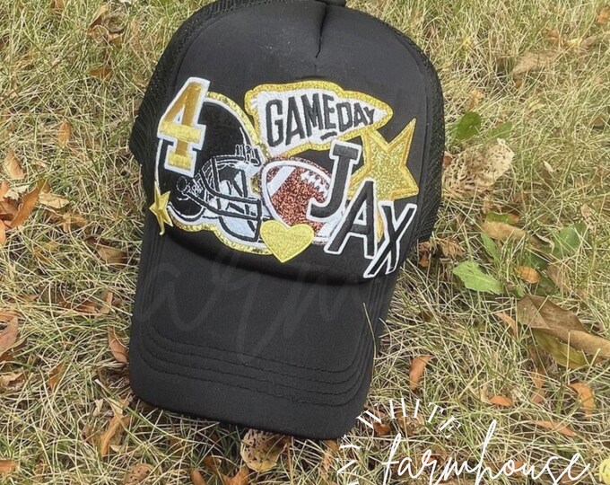 Football Season Custom Trucker Hat, Football Fan Personalized Patch Hat ...
