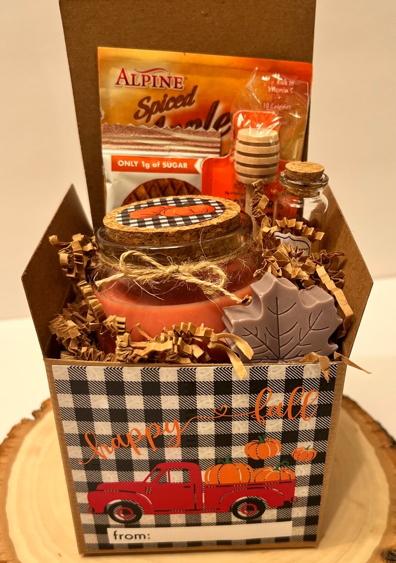 Happy Fall Gift Boxautumn Gift 6oz Soy Candle Fall Season - Etsy