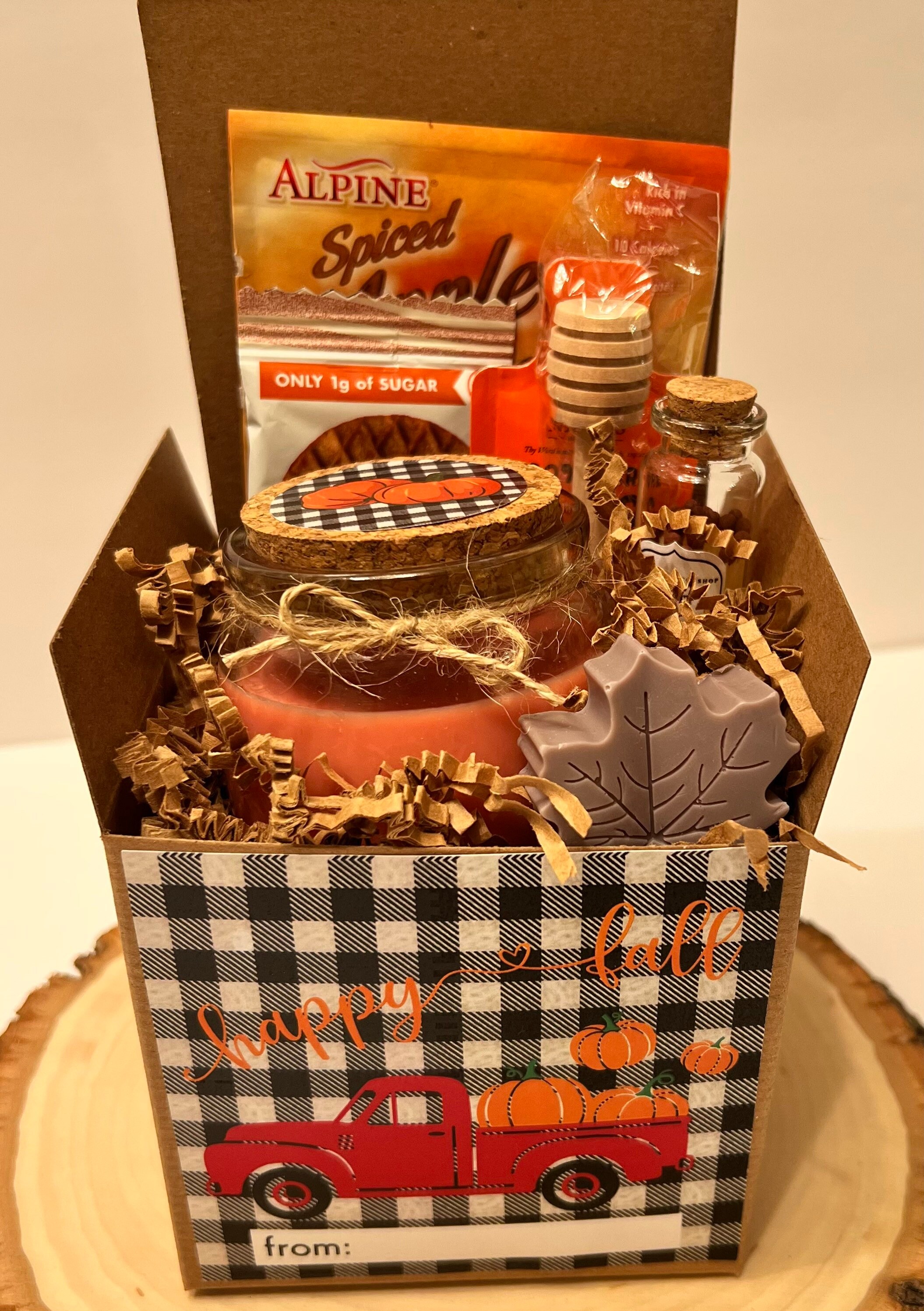 Happy Fall Gift Boxautumn Gift 6oz Soy Candle Fall Season - Etsy