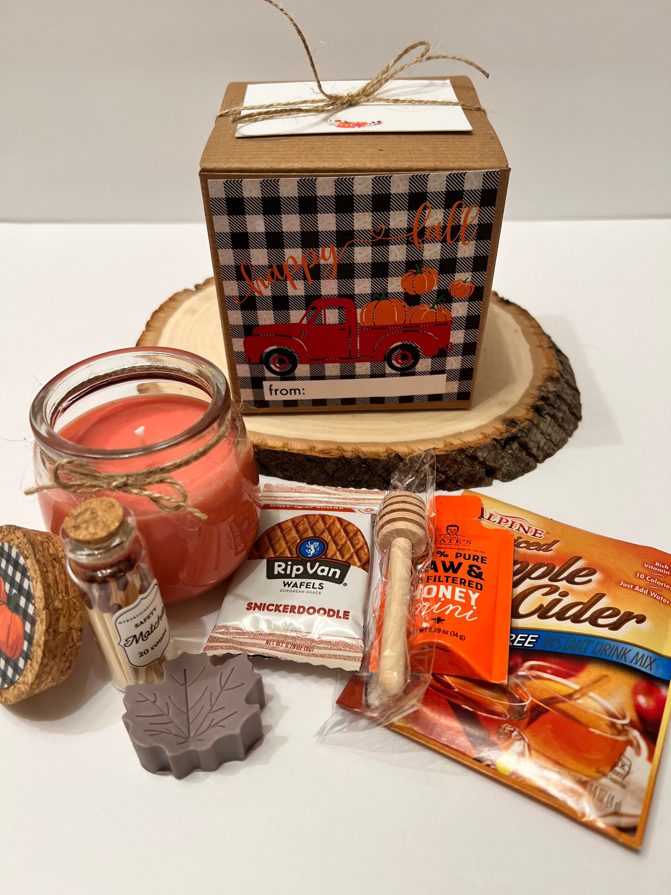 Happy Fall Gift Boxautumn Gift 6oz Soy Candle Fall Season - Etsy