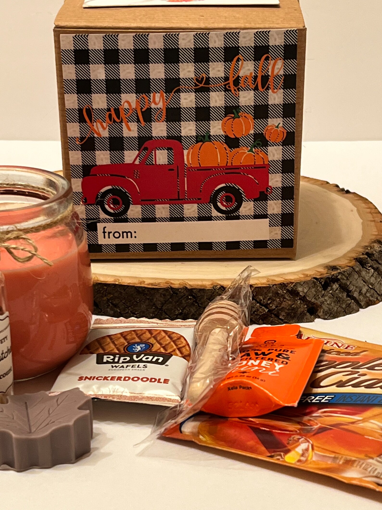 Happy Fall Gift Boxautumn Gift 6oz Soy Candle Fall Season - Etsy