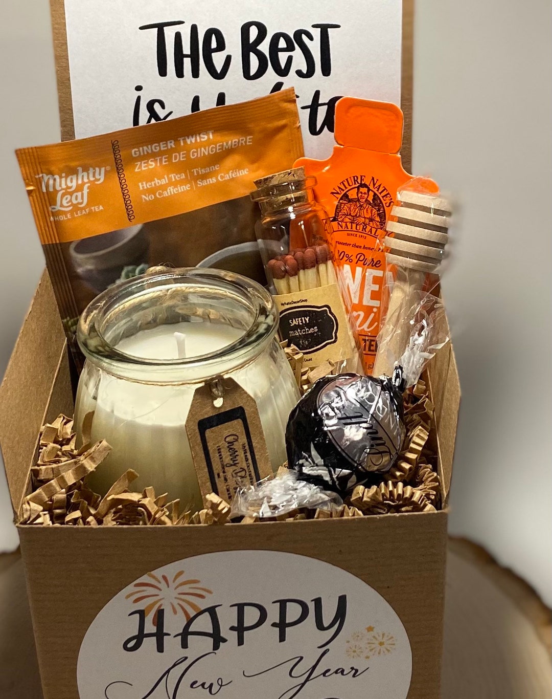 HAPPY NEW YEAR Gift Set,3oz Soy Candle,employees New Year Gift ...